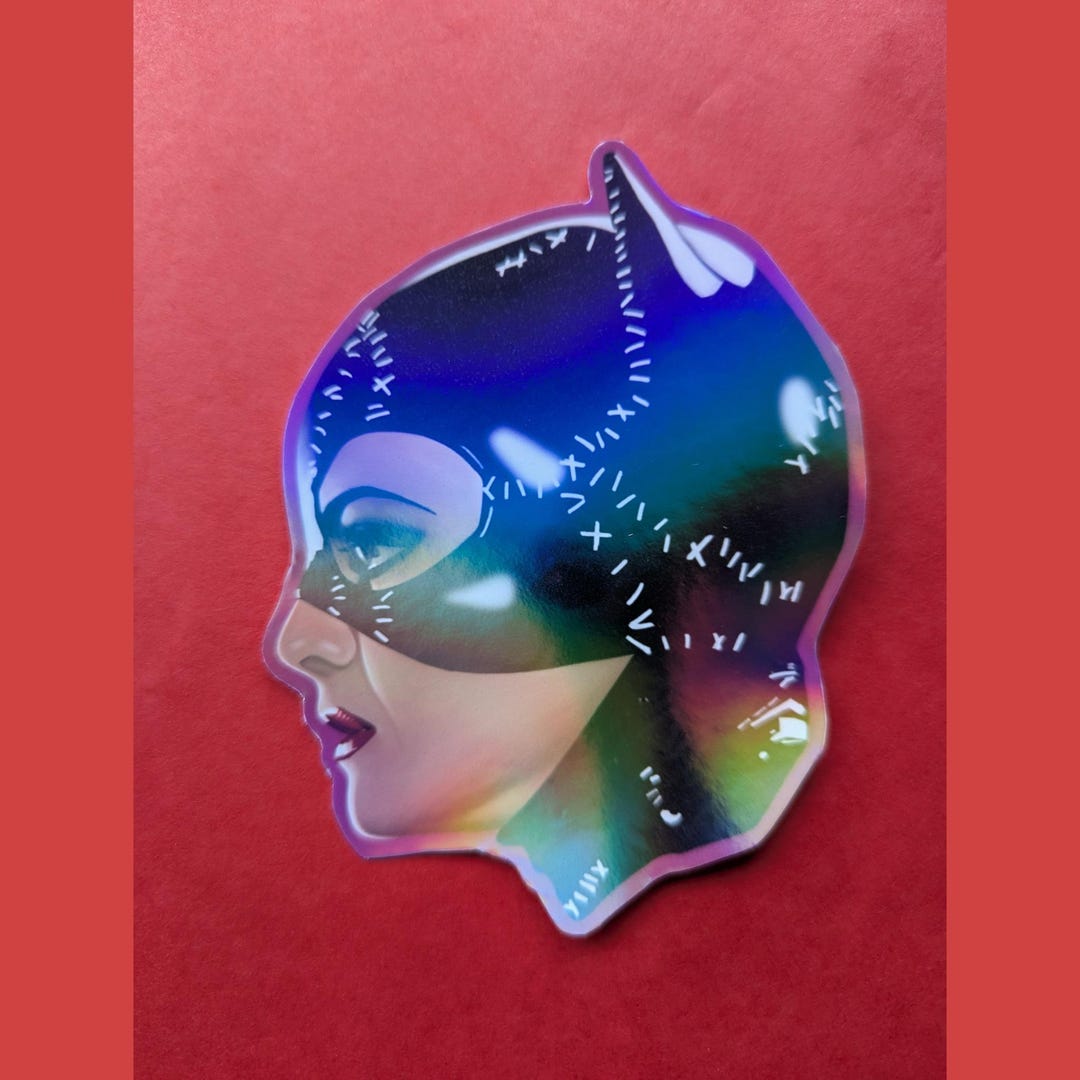 Catwoman Sticker, Retro Villain Vinyl Art, Durable and Waterproof ...
