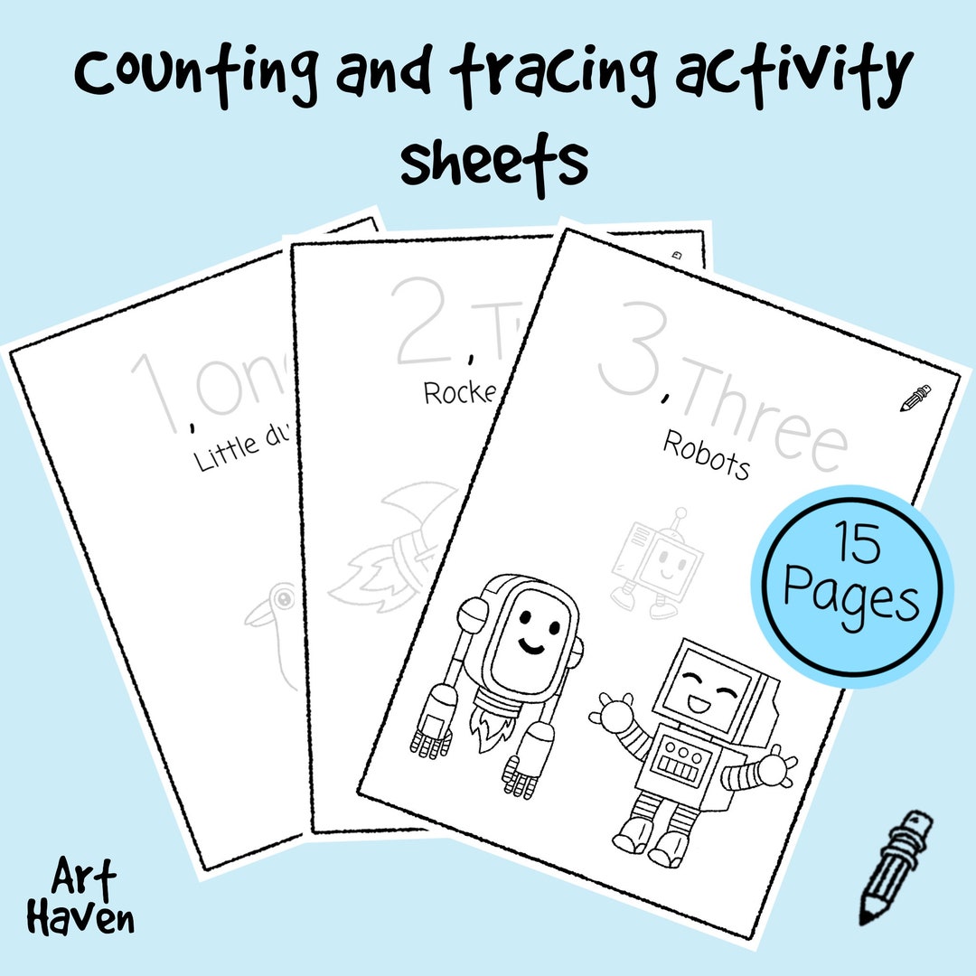 Counting and Tracing Sheets | Activity Packs for Kids | Instant ...
