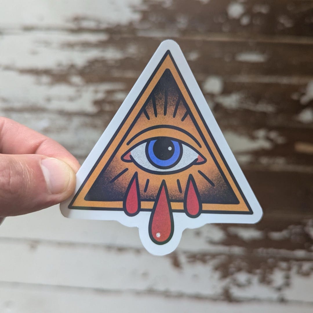 Bleeding Eye Sticker – All Seeing Eye Triangle Decal – Occult Vinyl ...