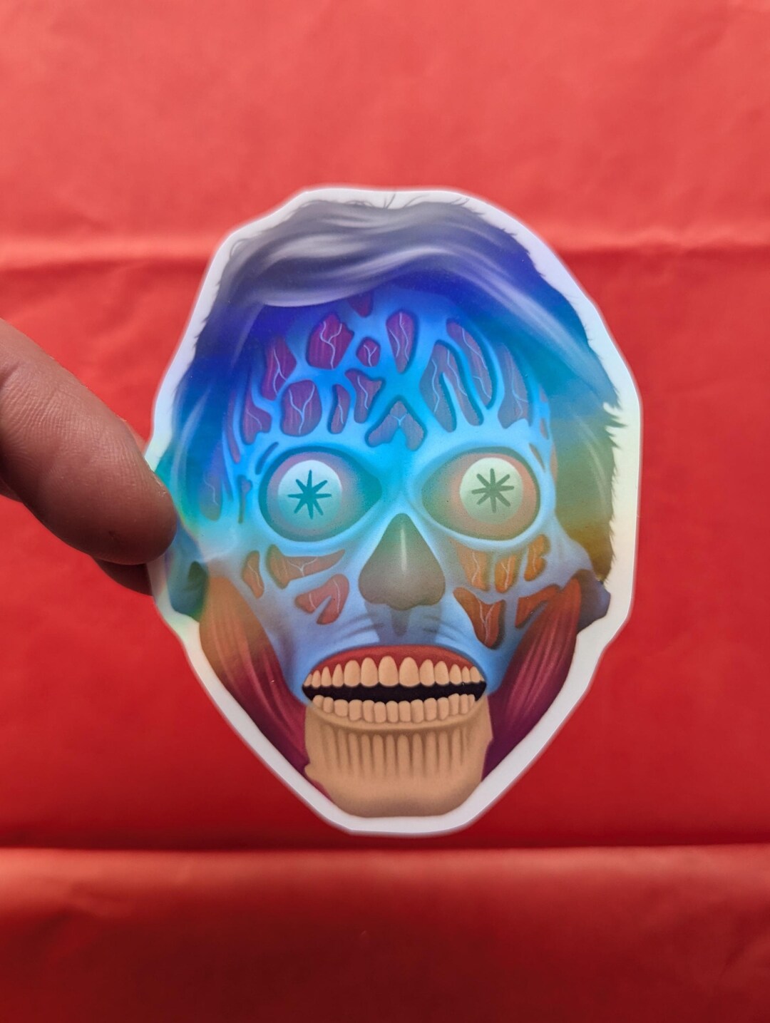 They Live Holographic Sticker, Sci-fi Horror Vinyl Art, John Carpenter ...