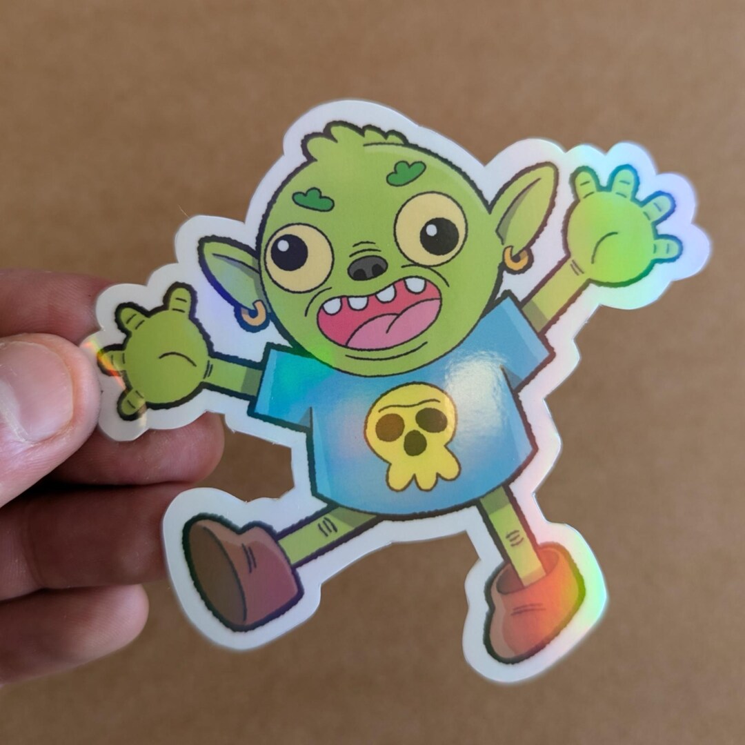 Happy Goblin Vinyl Sticker, Vinyl Decal, Laptop Sticker, Notebook ...