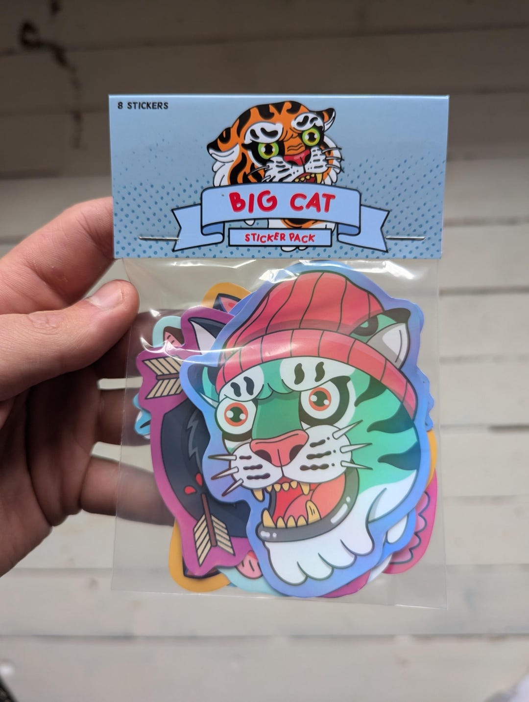 Big Cat Sticker Pack, 8 Fierce and Fun Feline Stickers, Colourful Tiger ...