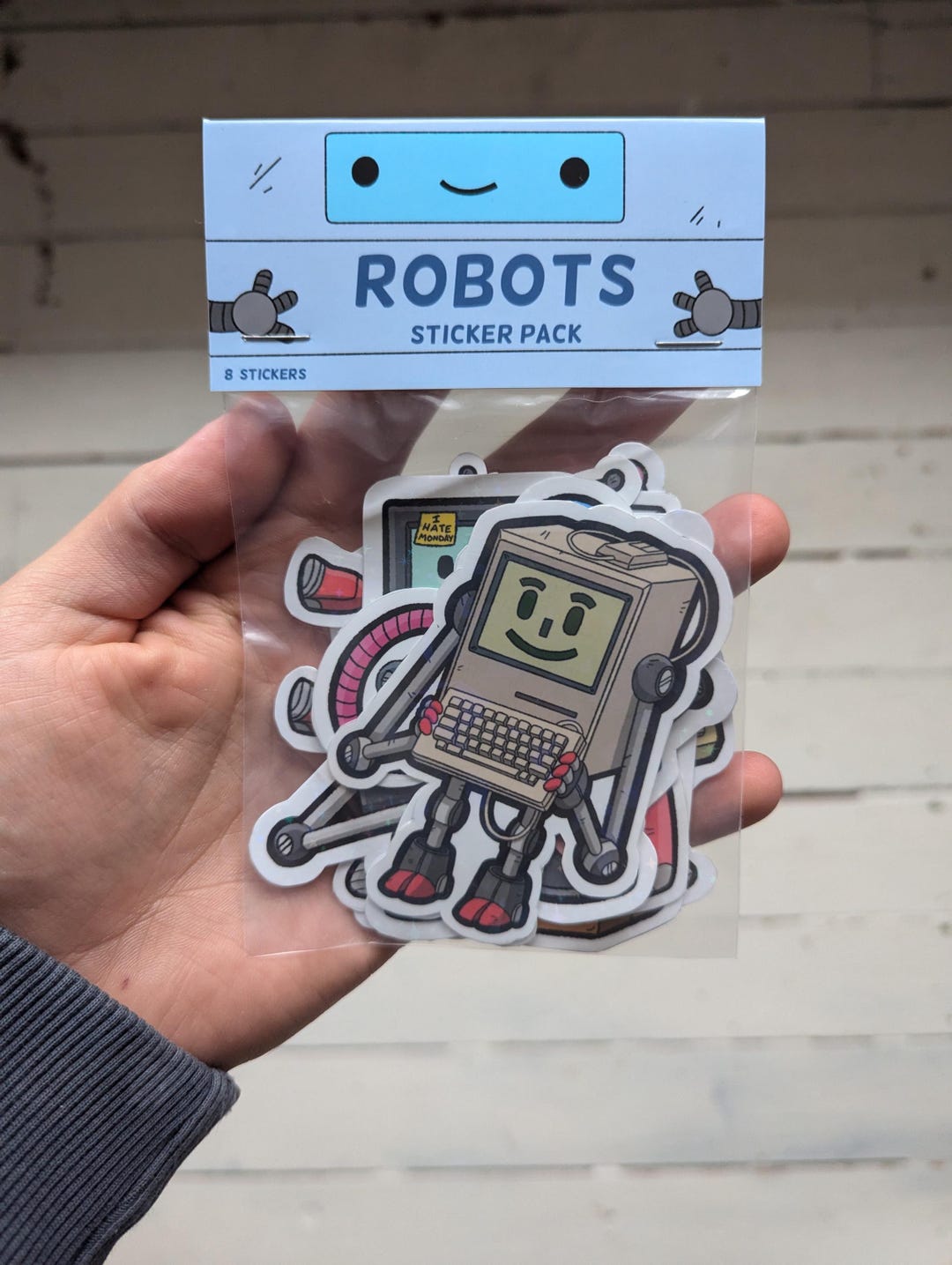 Robot Sticker Pack, 8 Cute Retro Robot Stickers, Vintage Tech & Gadget ...