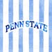 Penn State University Poster, Watercolor With Stripes, Blue and White ...