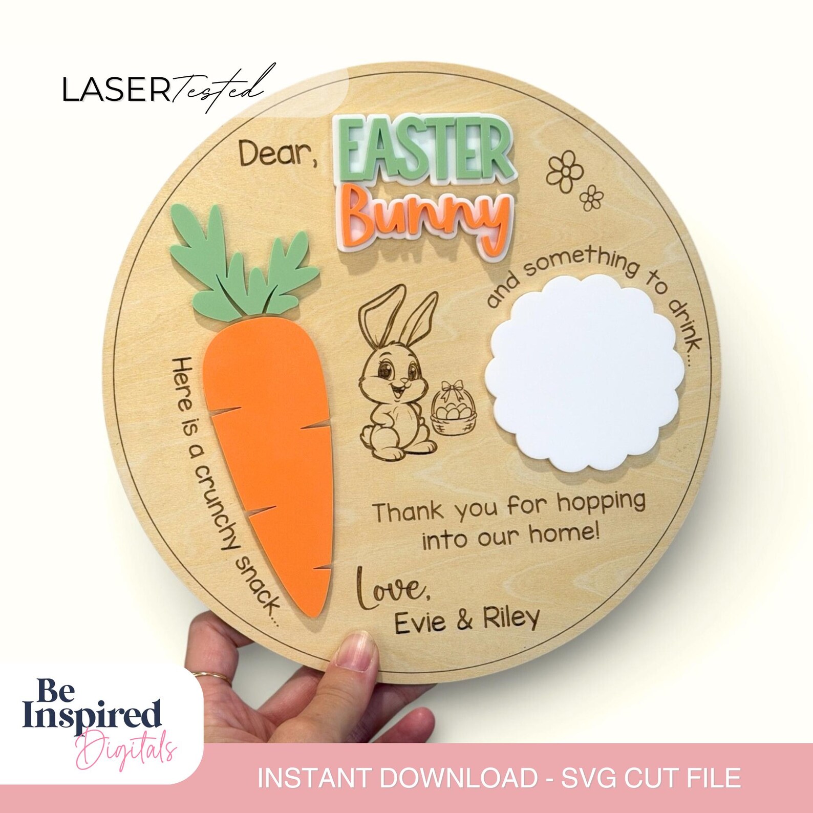 Easter Bunny Treat Tray SVG | Laser Cut File (digital Download) - Etsy