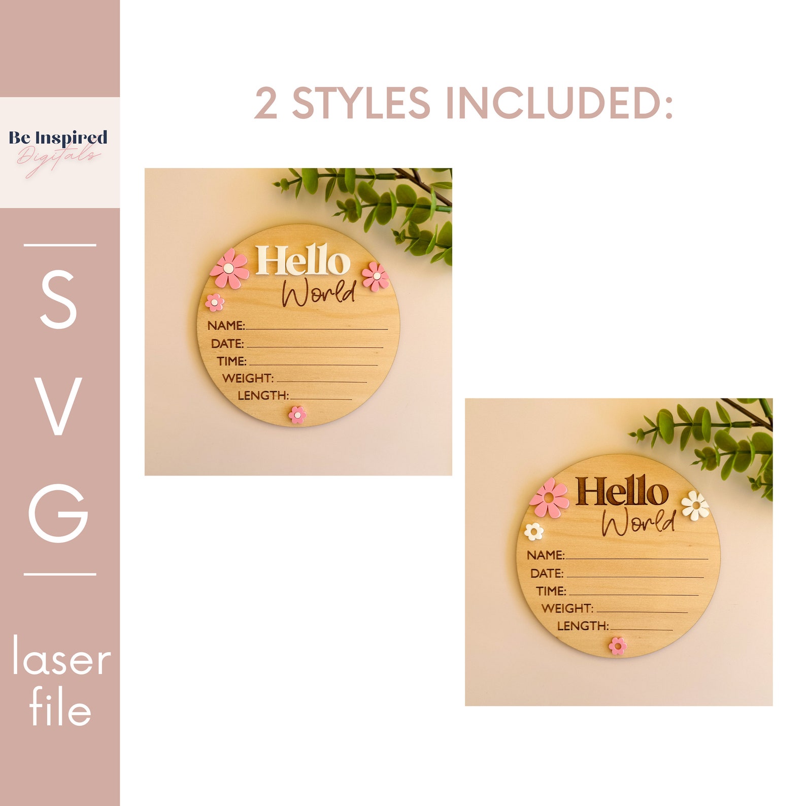 Hello World Baby Birth Stat Sign Laser Cut, Svg | Hello World Baby Sign ...