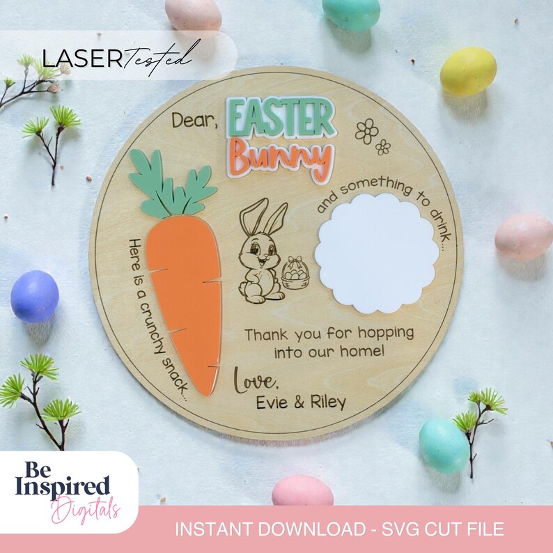 Easter Bunny Treat Tray SVG | Laser Cut File (digital Download) - Etsy
