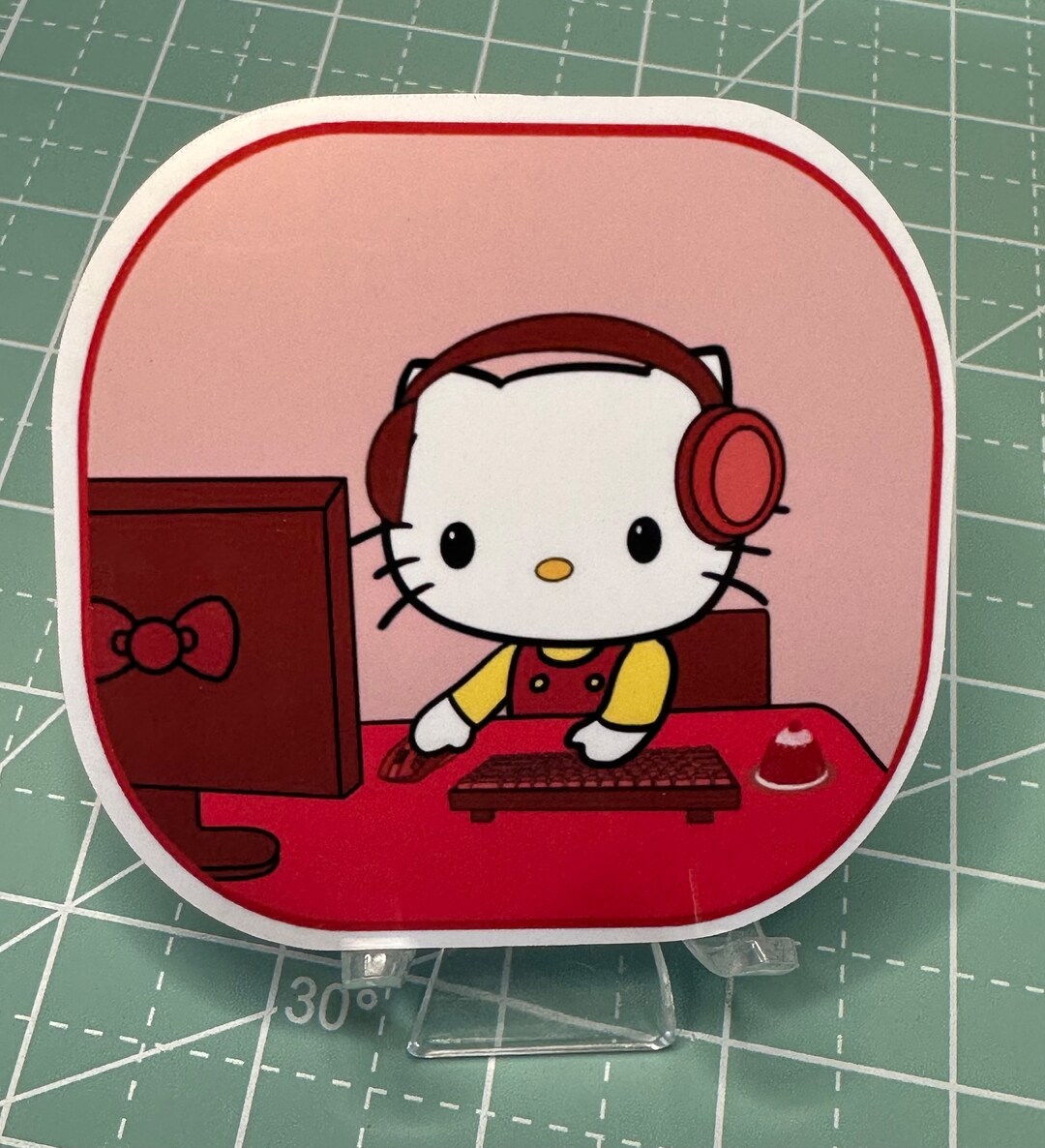 Hello Kitty Keyboard PC Gaming Sticker Sanrio - Etsy
