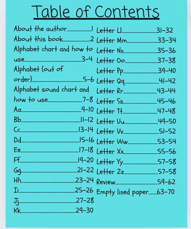 My Alphabet Workbook - Etsy