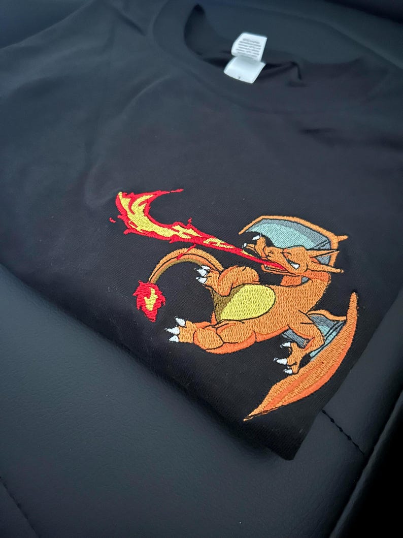 Embroidered Pokémon Charizard T Shirt / Sweatshirt - Etsy