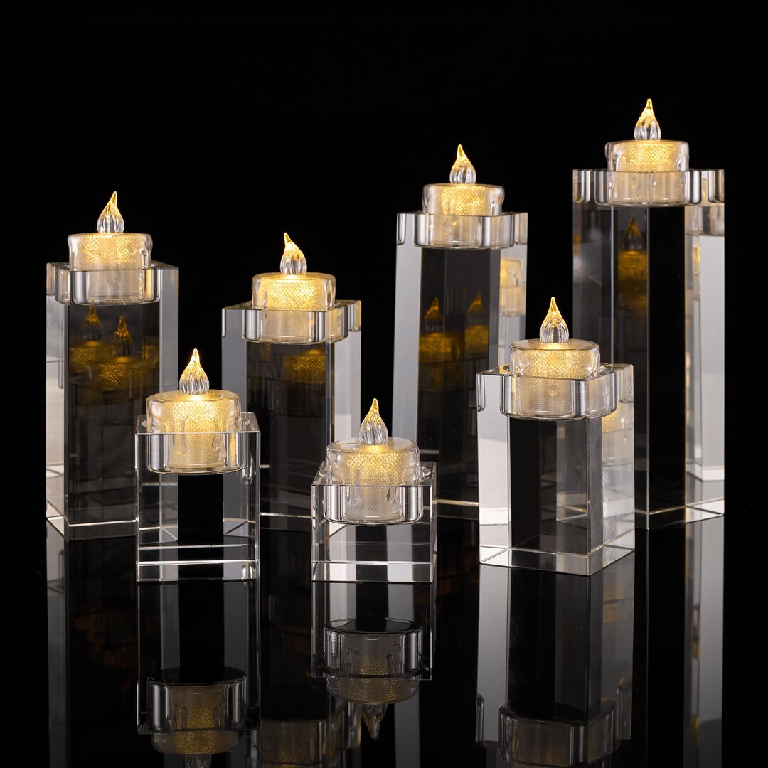 Custom 3D Crystal Photo Candle Holder, Laser Engraved Tealight Holder ...