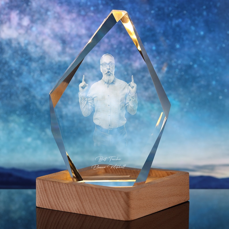 3D Crystal Photo With Light Base | Personalized Gifts Glass Laser ...