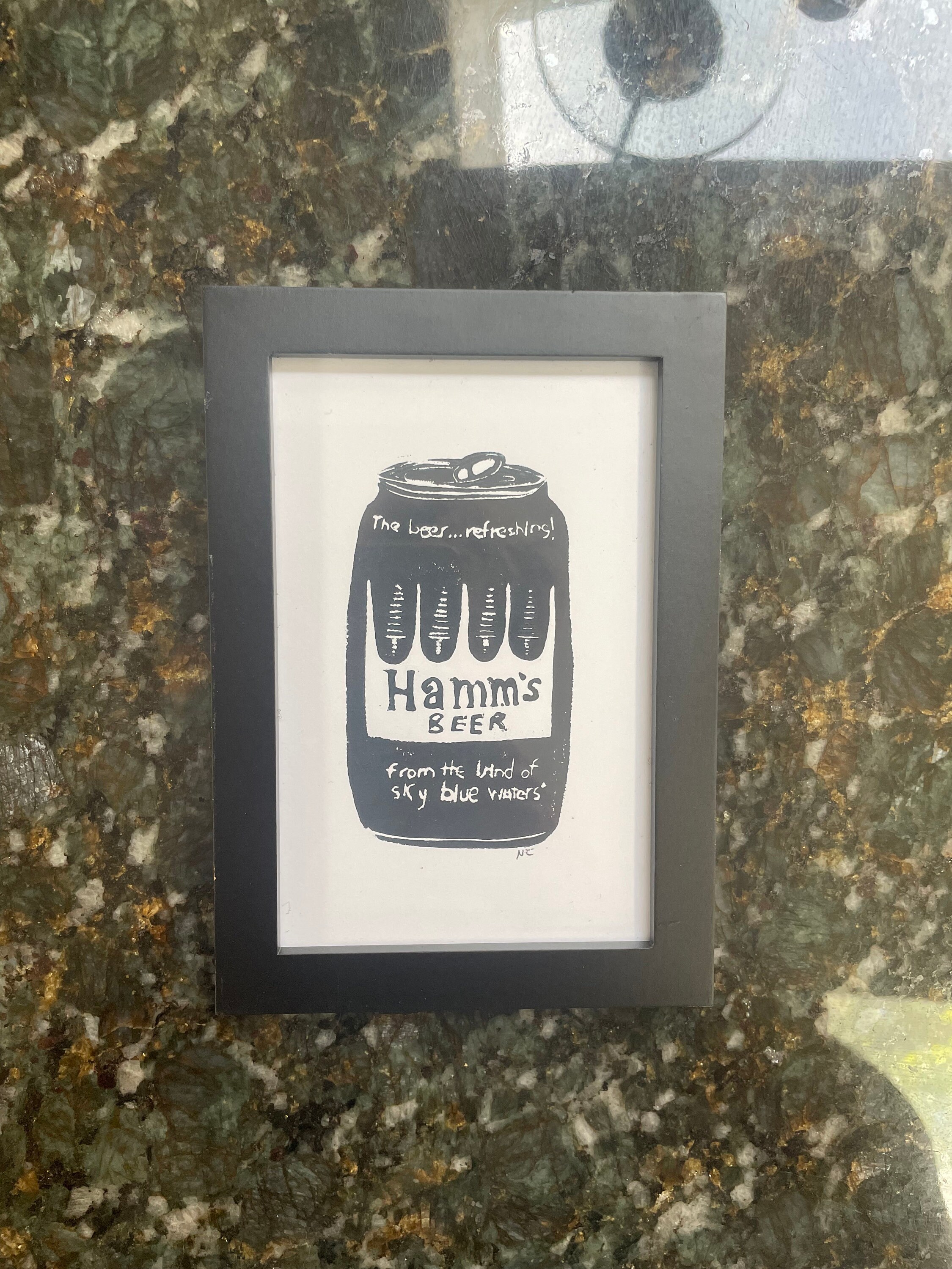 Hamm's Vintage Beer Can Linocut Print - Etsy