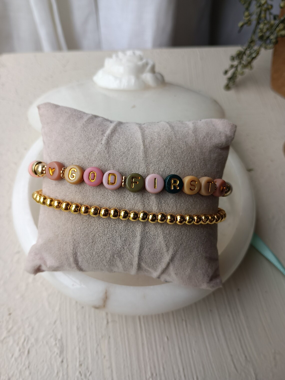 Christan Clay Bead Bracelet, Bracelet, Clay Beads, God First Clay Bead ...