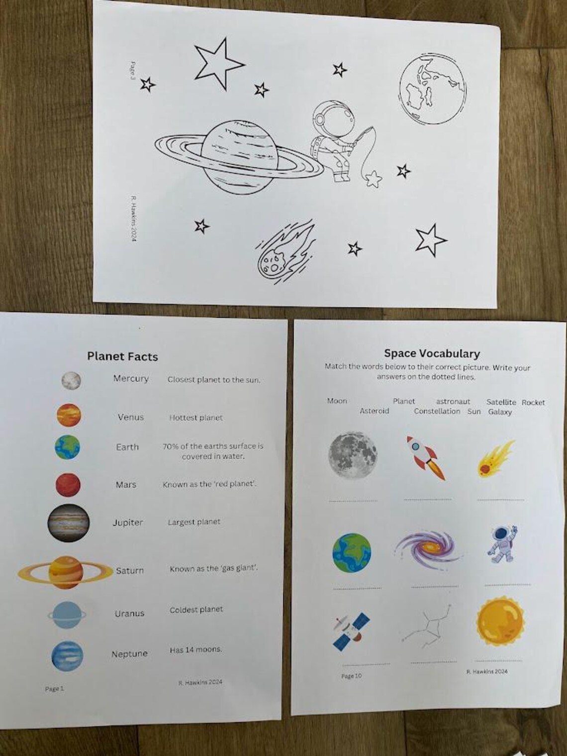 Space Themed Activity Sheets/ Book/ Busy Book - Etsy