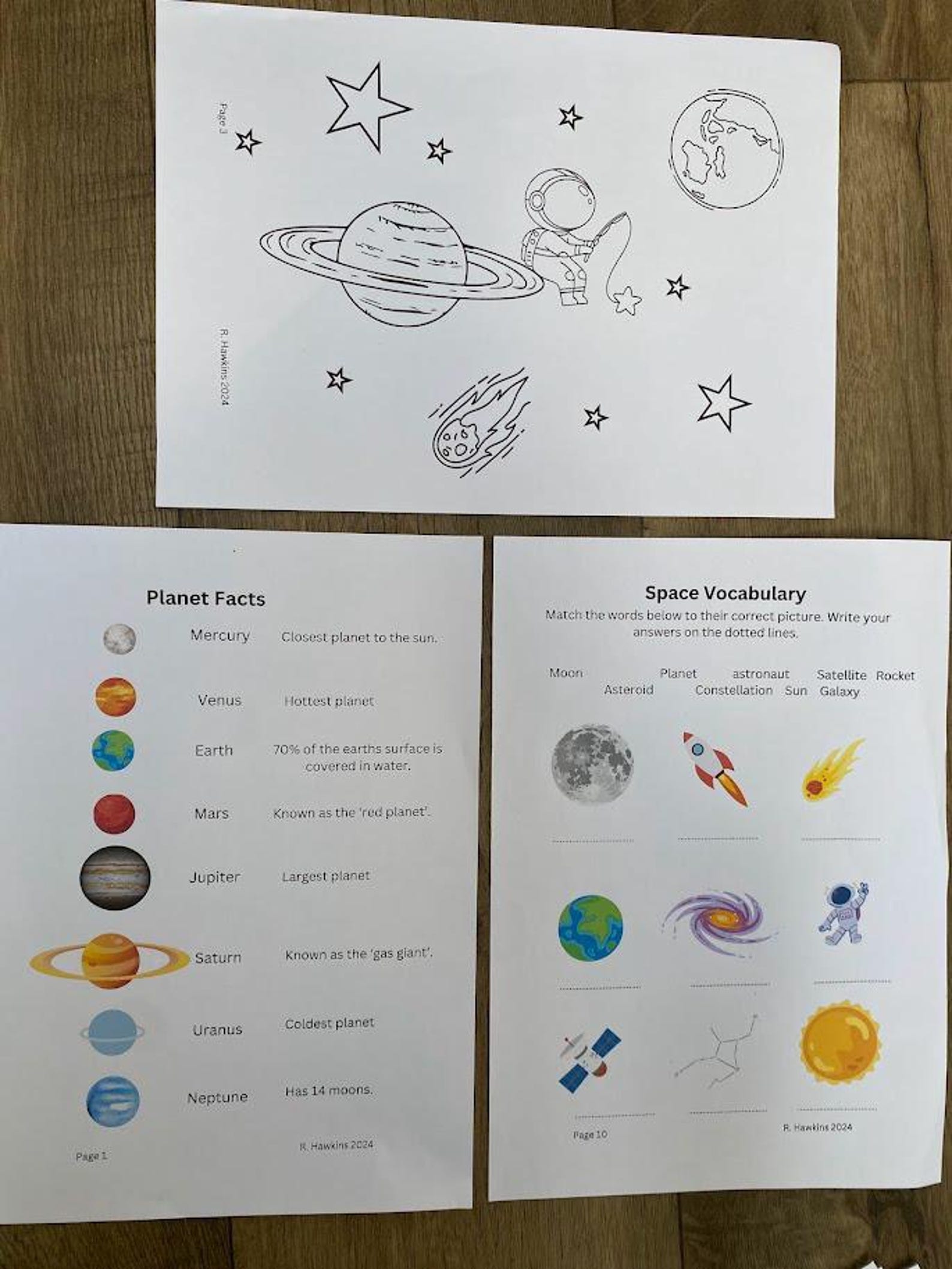 Space Themed Activity Sheets/ Book/ Busy Book - Etsy