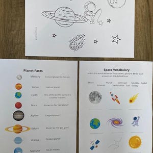 Space Themed Activity Sheets/ Book/ Busy Book - Etsy