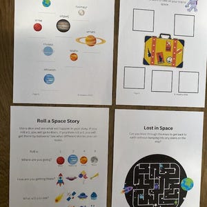 Space Themed Activity Sheets/ Book/ Busy Book - Etsy