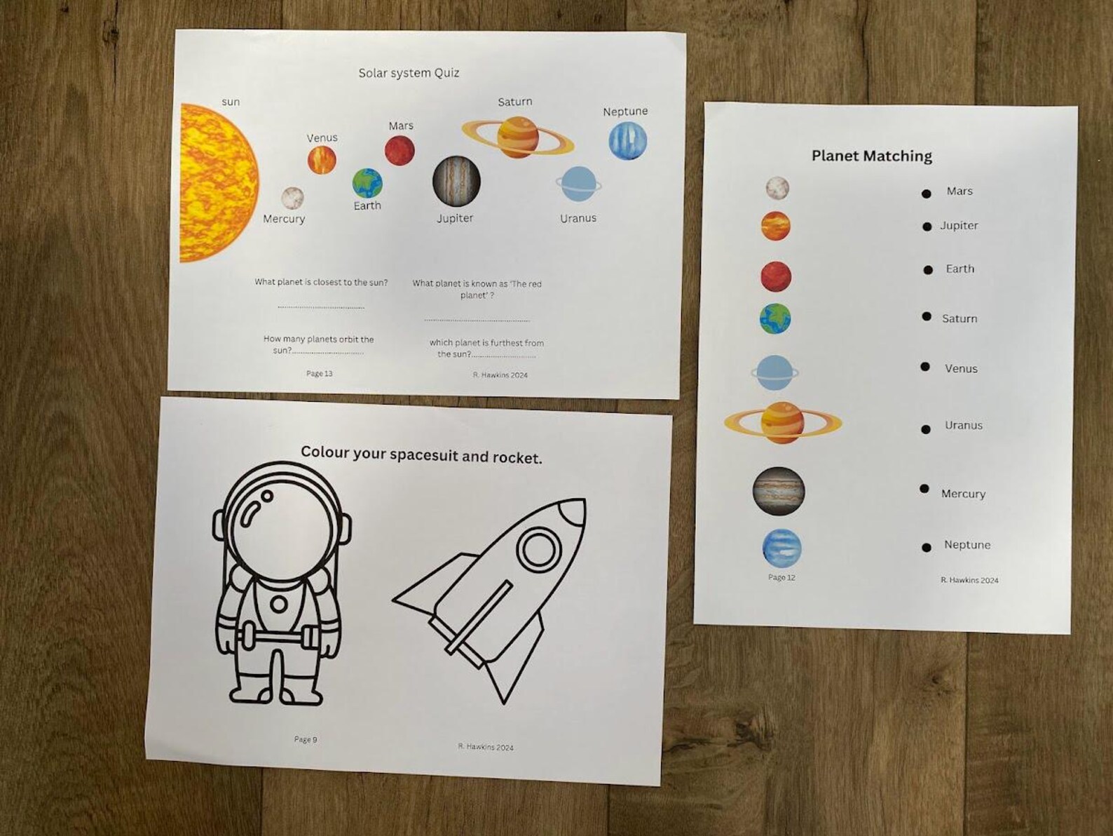 Space Themed Activity Sheets/ Book/ Busy Book - Etsy