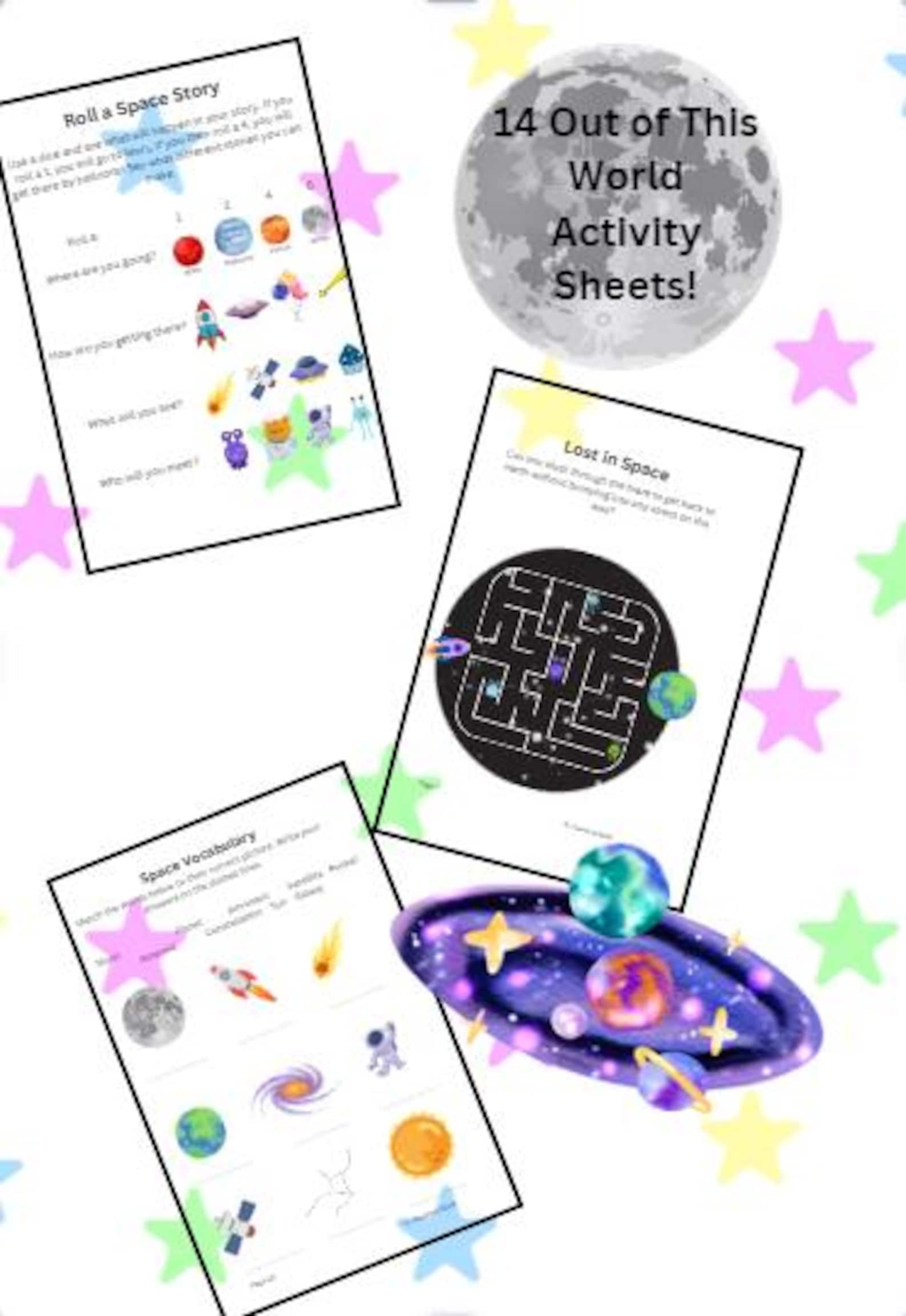 Space Themed Activity Sheets/ Book/ Busy Book - Etsy