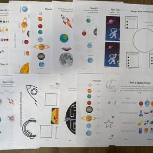 Space Themed Activity Sheets/ Book/ Busy Book - Etsy