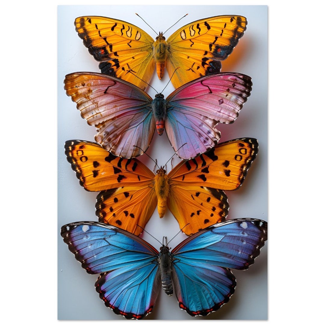Colorful Butterfly Art Print for Nature Enthusiasts, Vibrant Wall Decor ...