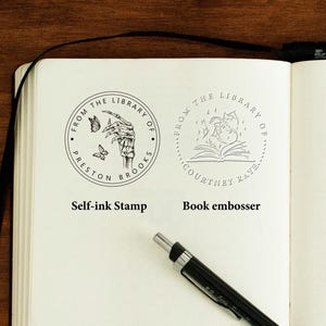 Book Stamp Personalized/custom Book Embosser/self Inking Stamp/ex ...