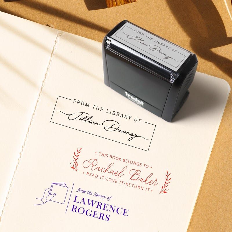 Library Stamp - Etsy
