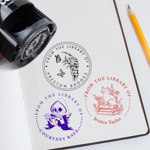 Book Stamp Personalized/custom Book Embosser/self Inking Stamp/ex ...