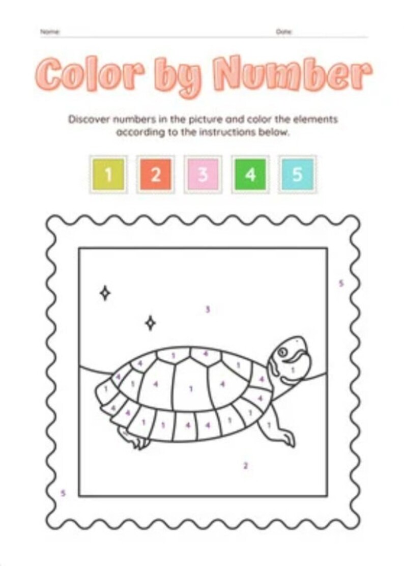 Color by Number for Kids - Etsy