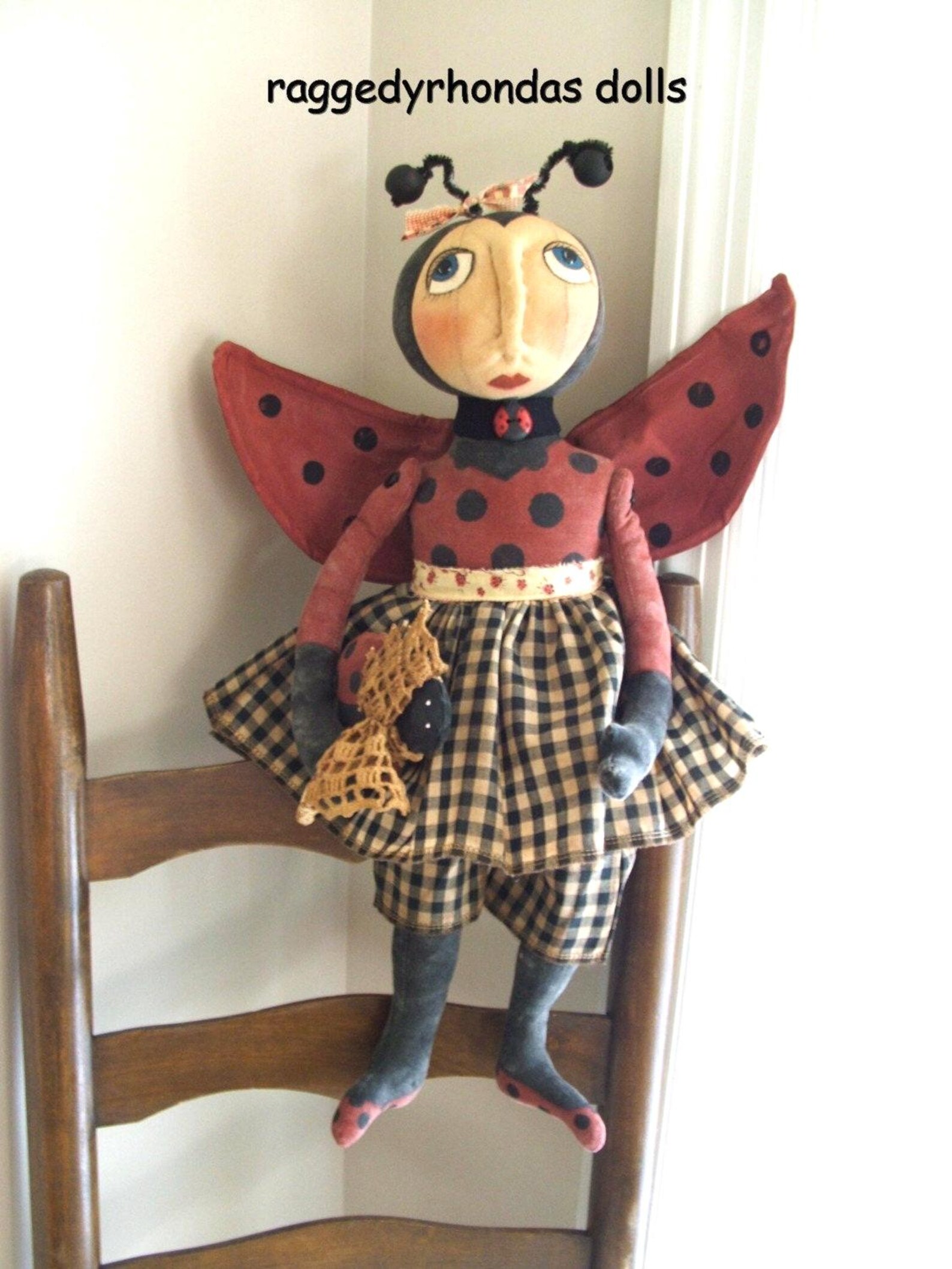 Ladybug Doll Pattern, Primitive Folk Art (epattern) - Etsy