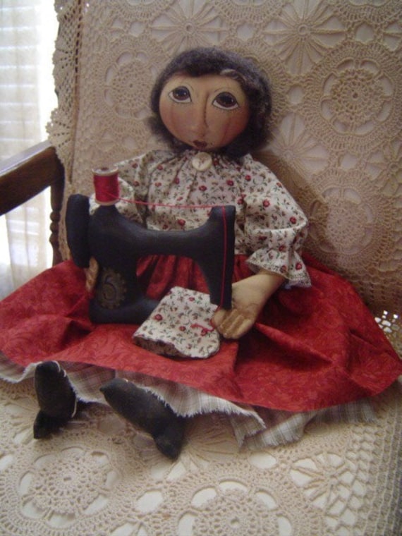 PRIMITIVE Folk Art Cloth DOLL With Sewing Epattern Pdf - Etsy