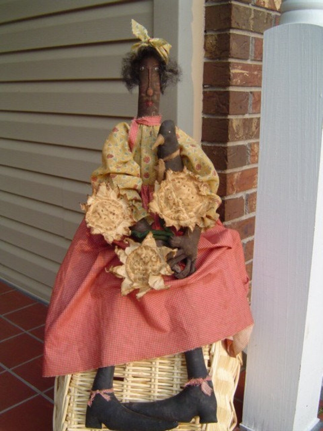 Primitive Doll Sewing Pattern, Crow and Sunflowers (PDF) - Etsy