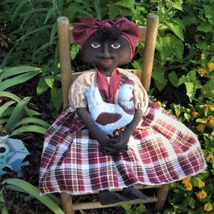Primitive Doll Pattern, Black Folkart, Sewing Doll Pattern, Prim Doll ...