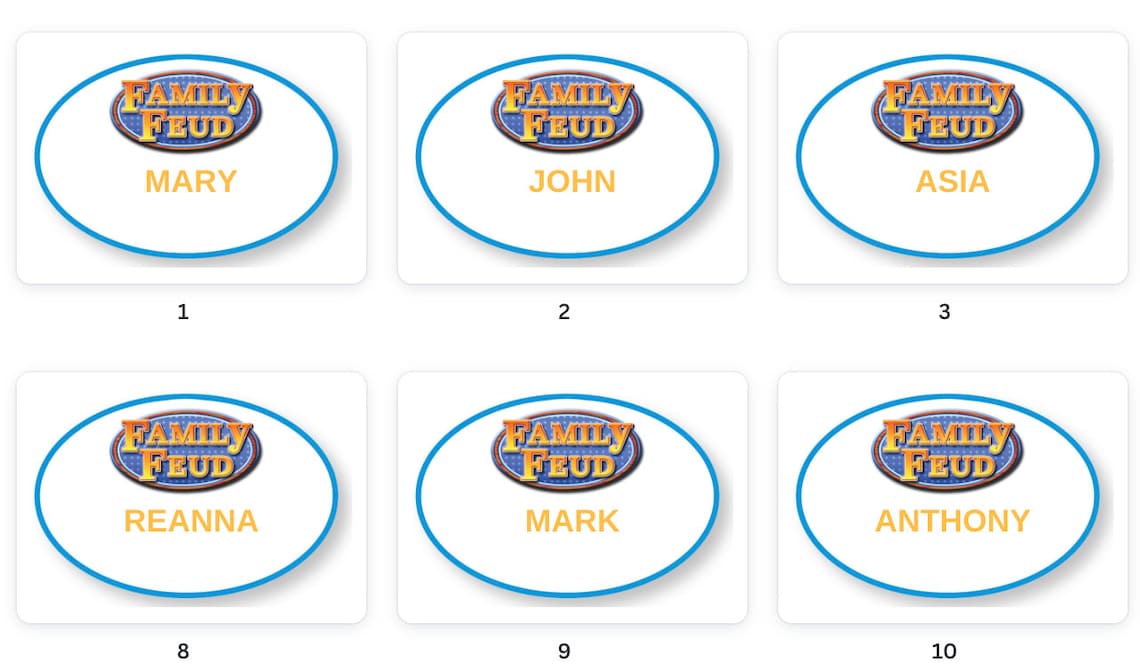 Family Feud Door Dec | Digital Download | Edit | Print | Party Favor ...