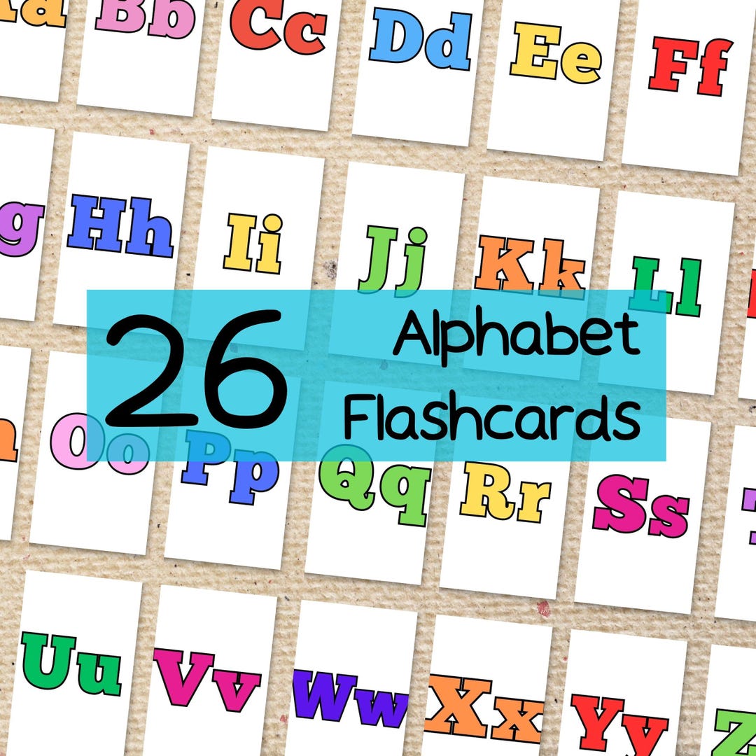 A-Z Alphabet Flash Cards for Toddlers Preschool Kindergarten Printable ...