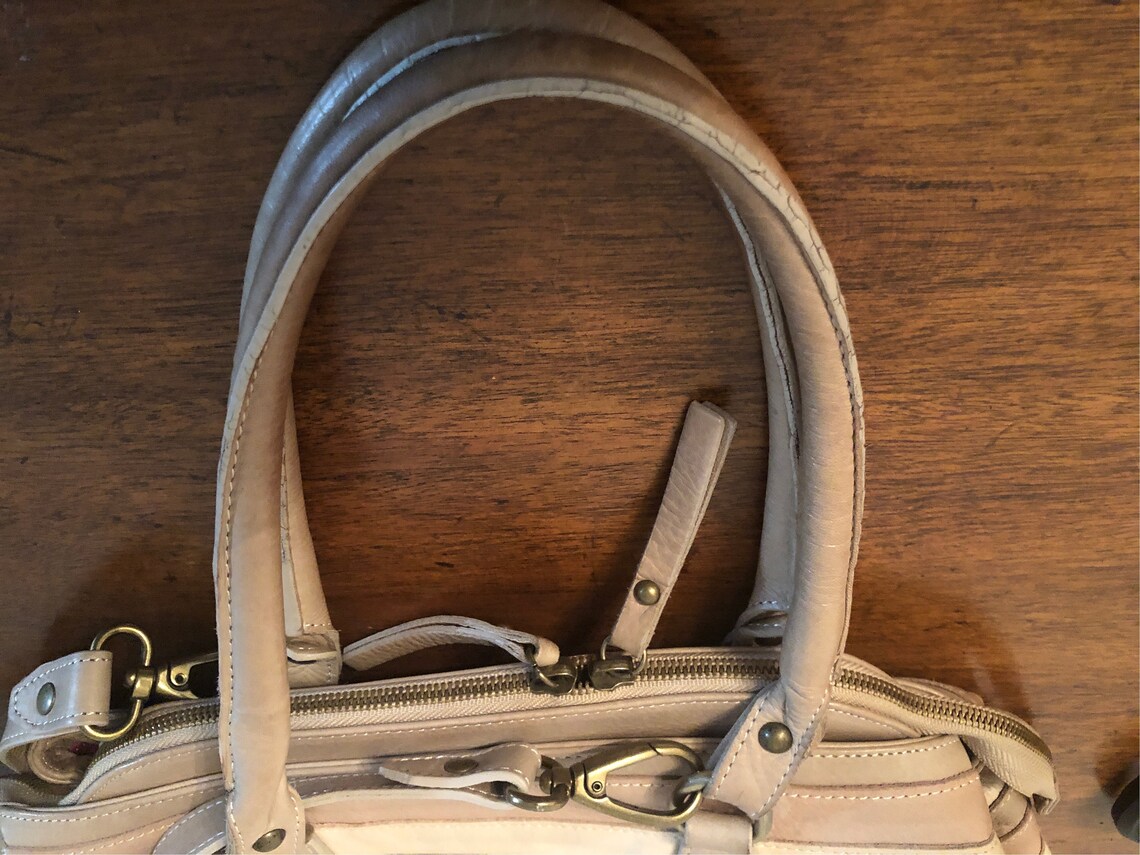 IL DUCA Genuine Leather Shoulder/handbag Multi Stitch,shades of Tan ...