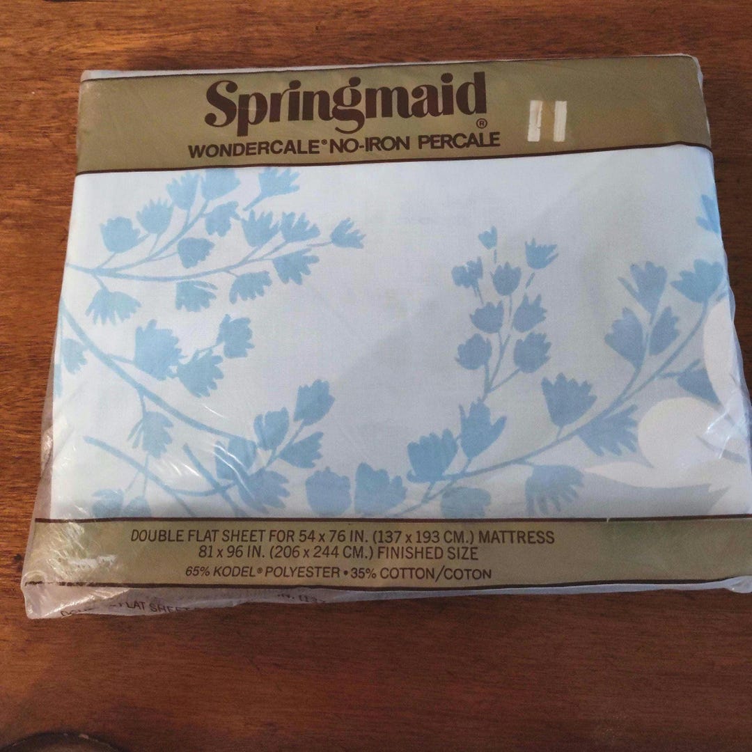Vintage Springmaid Wondercale No Iron Percale Double Flat Sheet - Etsy