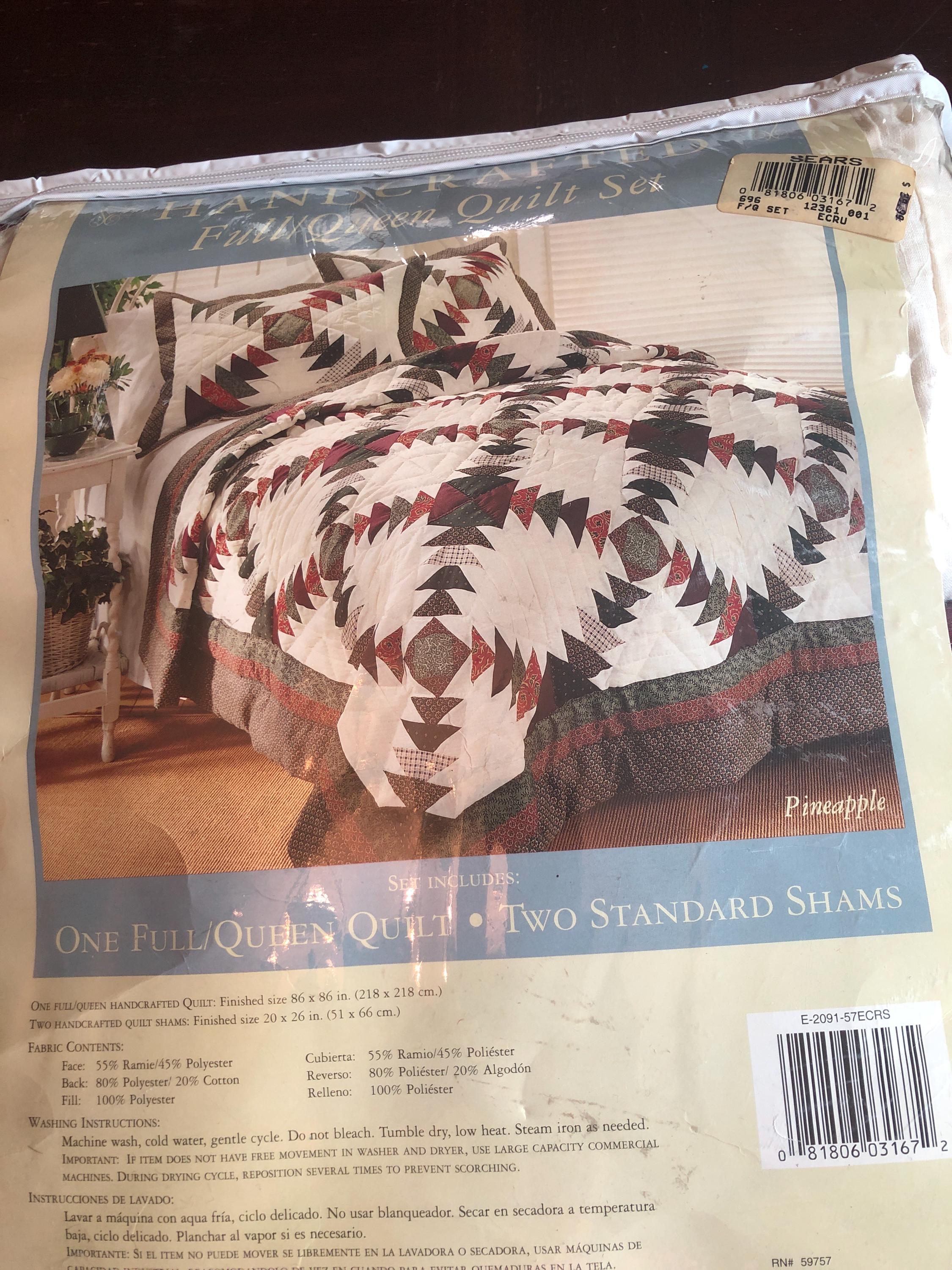 Vintage Handcrafted Full/queen Quilt Set Pineapple New in Package - Etsy