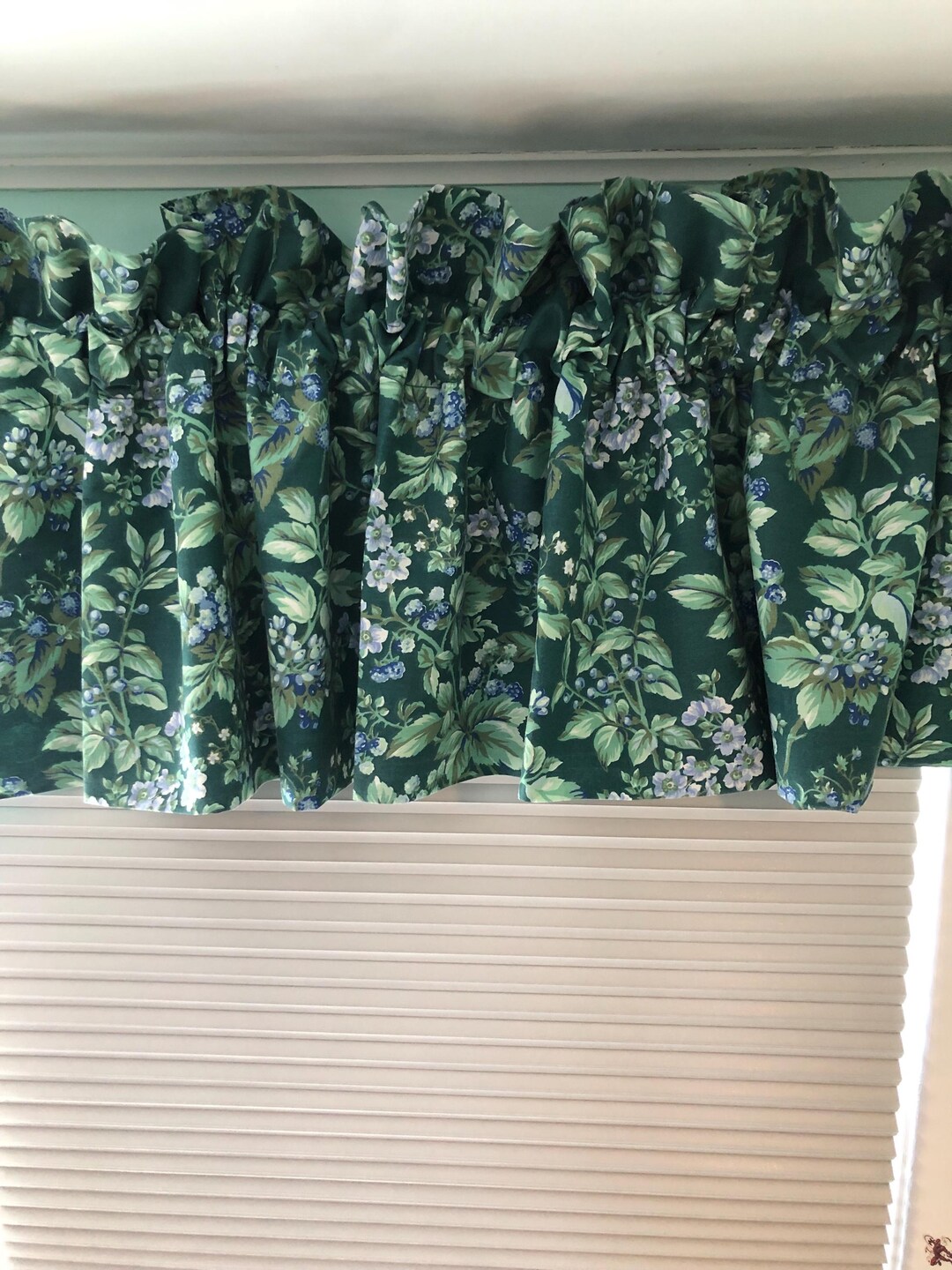 Vintage Laura Ashley Bramble Berry Green Floral 4 Valence 84 X 18 - Etsy