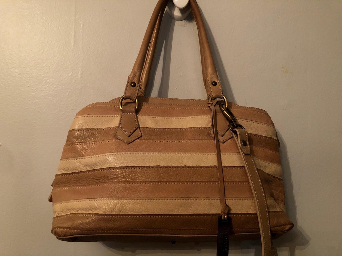 IL DUCA Genuine Leather Shoulder/handbag Multi Stitch,shades of Tan ...