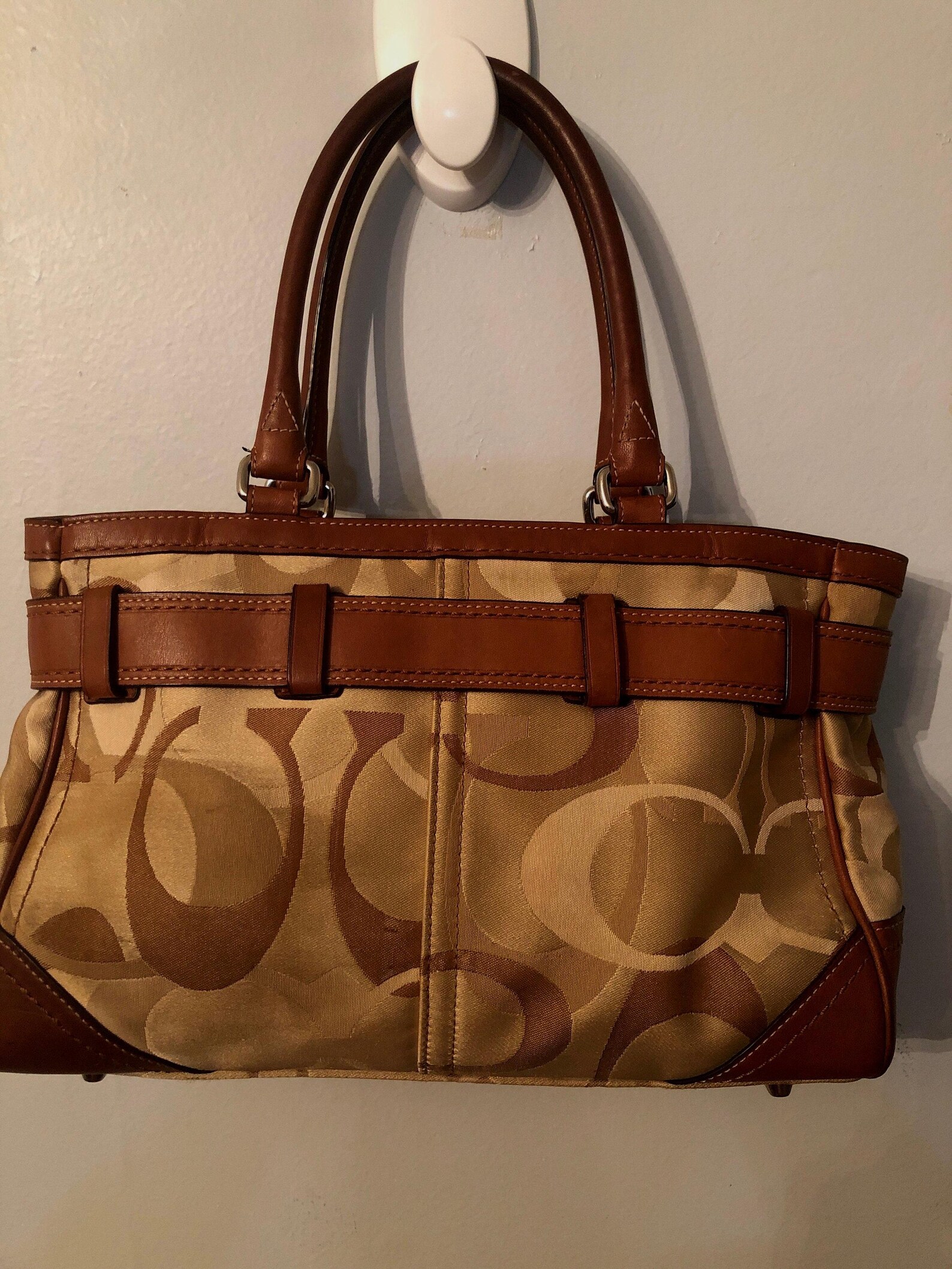 Coach F13337 Hampton Optic Signature Stripe Carryall Medium Shoulder/handbag - Etsy