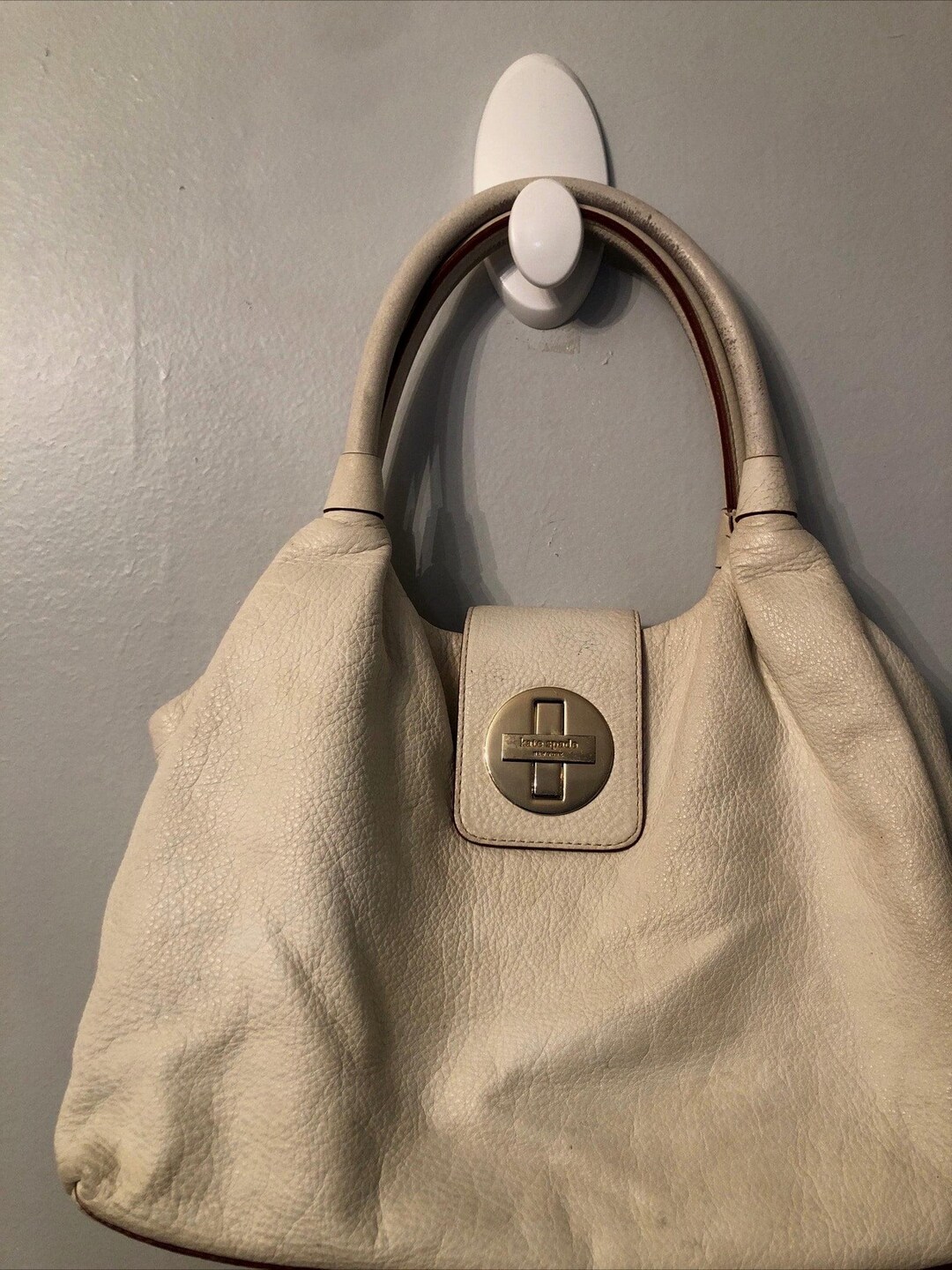 Kate Spade Bexley Stevie Medium Cream Leather Bag - Etsy