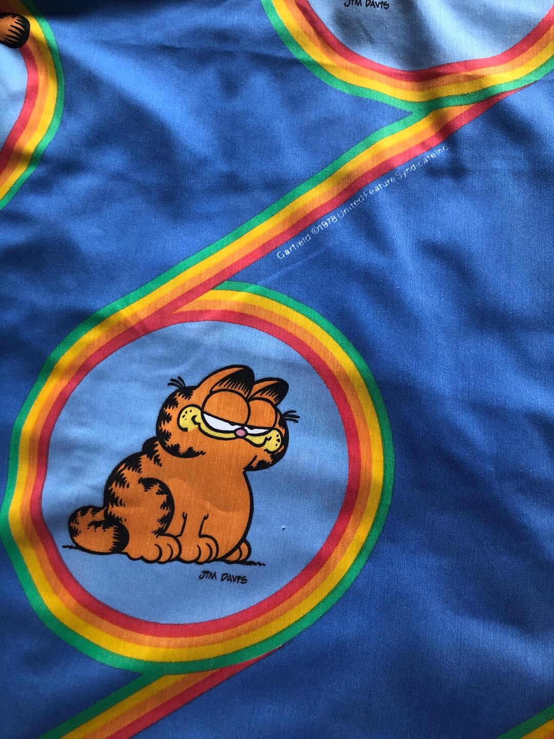 Vintage Garfield 1978 United Feature Syndicate Cotton Blend Twin Fitted ...