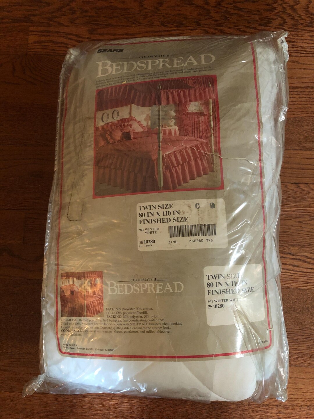 Vintage Colormate White Twin Ruffled Bedspread Made in USA Polyester ...