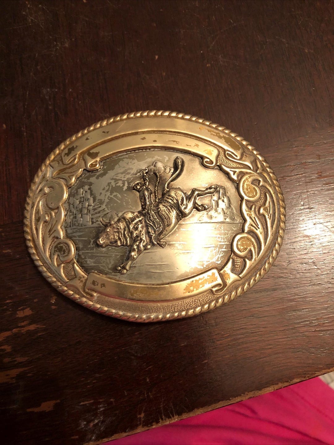 Vintage Tony Lama German Silver Jewelers Bronze Orn. Bull Rider Belt ...