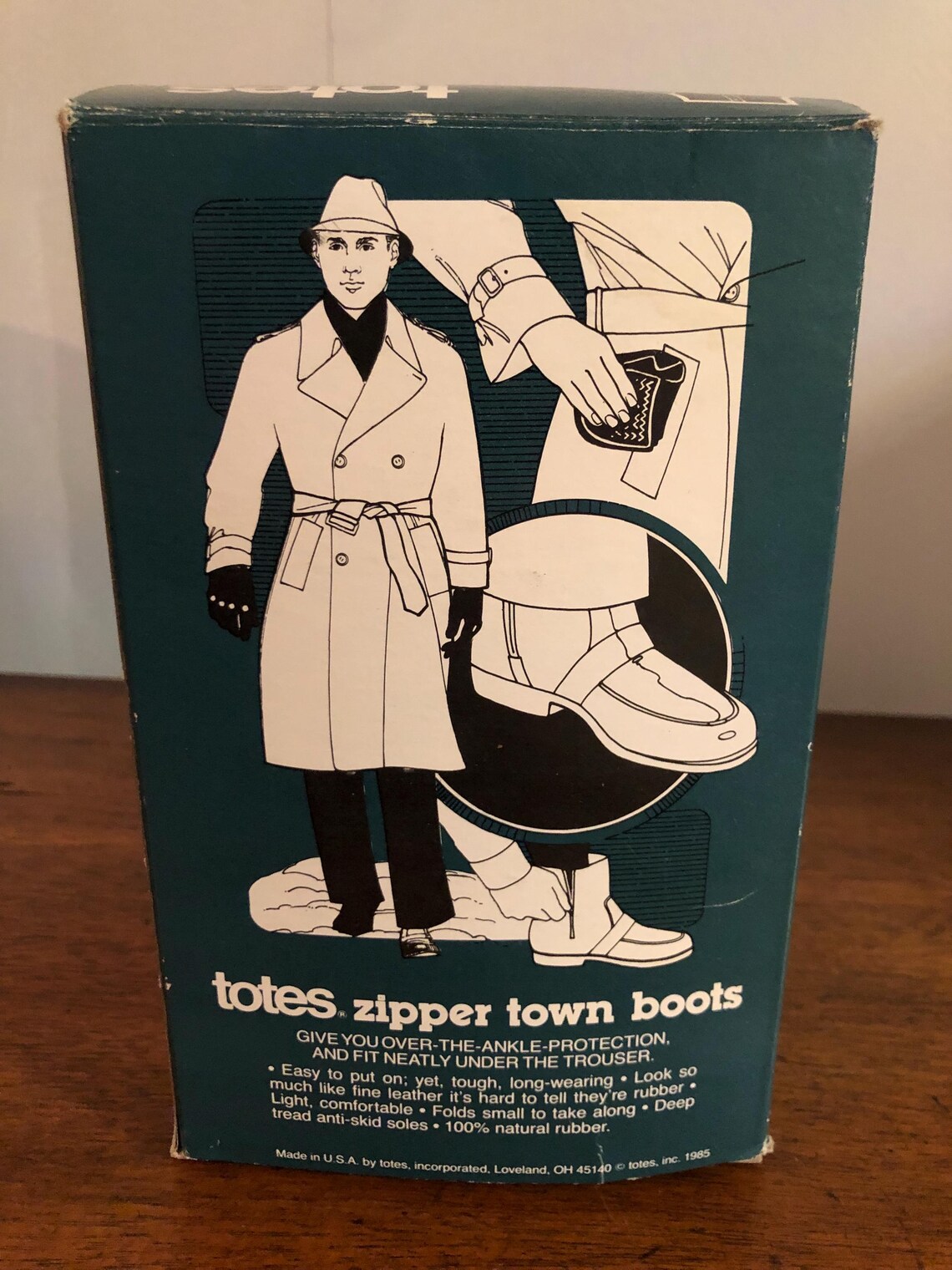 Vintage Men Totes Zipper Town Boots Rubber Size S 6-7.5 Made in USA - Etsy