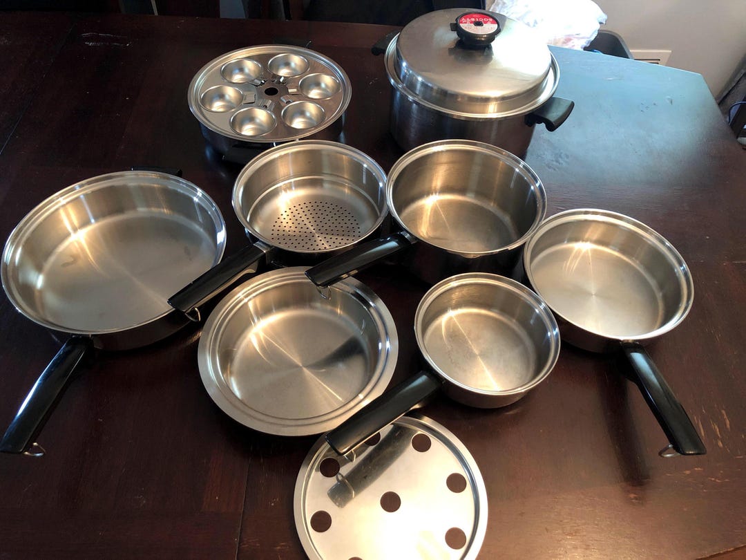 Vintage Society Ultrex 7 Systemt304s Cookware 11 Piece Stainless Steel ...