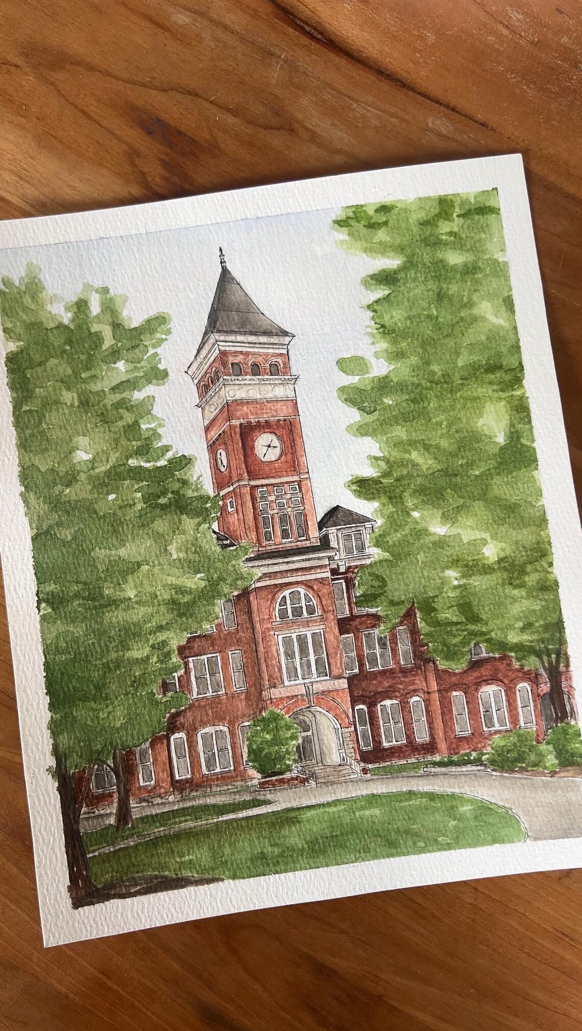 Tillman Hall Watercolor Print: Clemson University Wall Art - Etsy