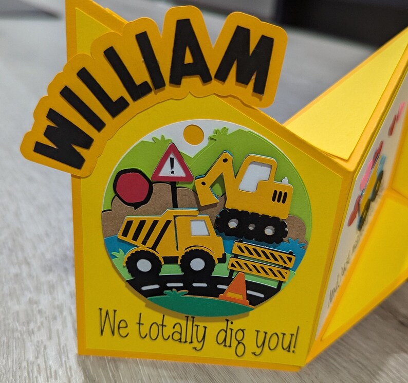 Customizable Construction Themed Greeting Card - Etsy